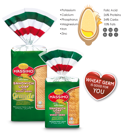 Massimo Sandwich Loaf With Wheat Germ 400G