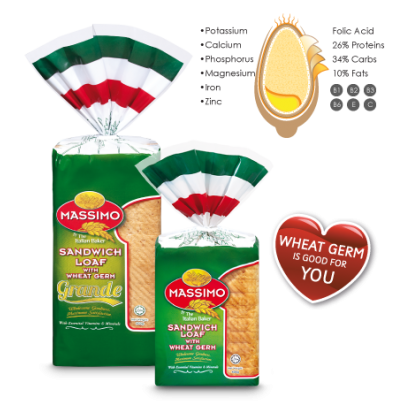 Massimo Sandwich Loaf With Wheat Germ 600G