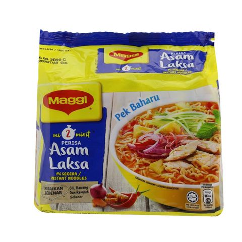 Maggi asam laksa 2 min noodles 78g x 5 美极阿三拉沙快熟面