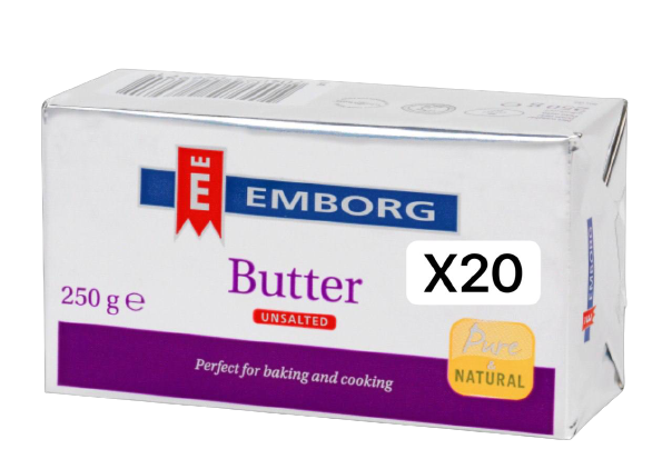 Emborg Unsalted Butter 250G X 20