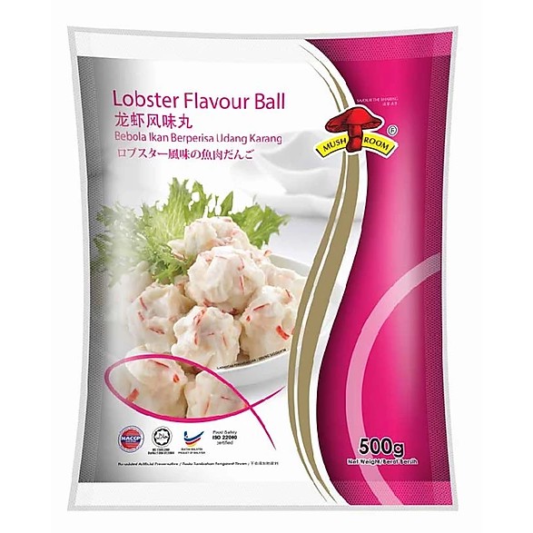 Mushroom flavoured lobster ball 500g 龙虾风味丸 - frozen